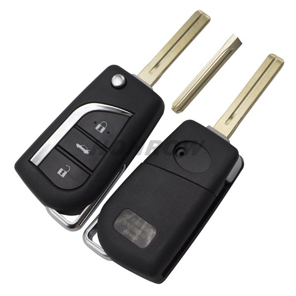 Toyota 3 button remote key blank with Toy48 Blade