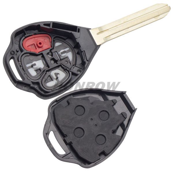 Toyota 3+1 button remote key blank with red panic
