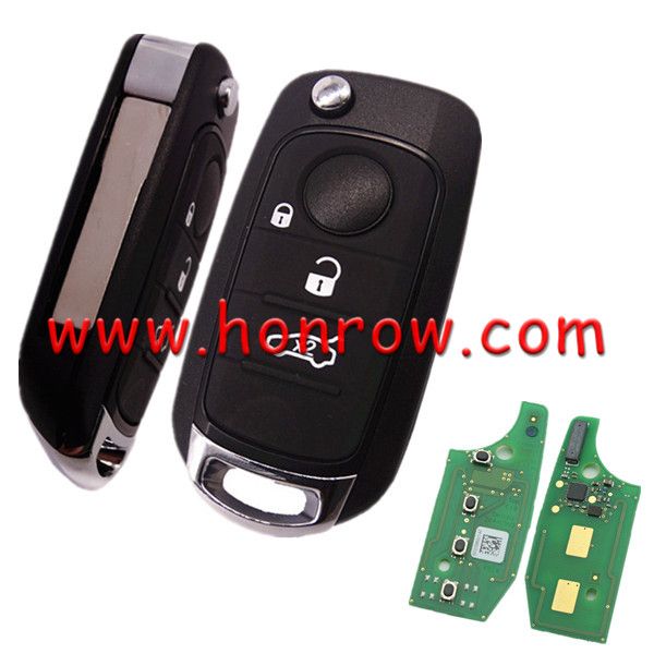 For Original Fiat 500X tipo 3 button Flip remote key 4A HITAG AES ...