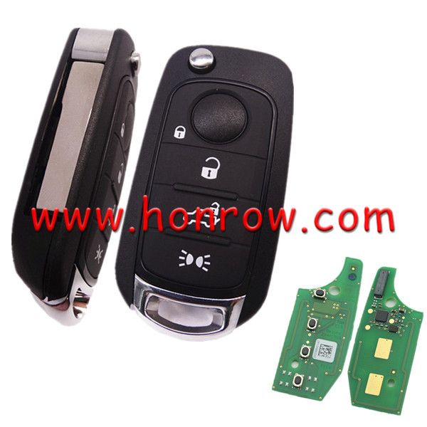 For Original Fiat 500X tipo 4 button Flip remote key 4A HITAG AES ...