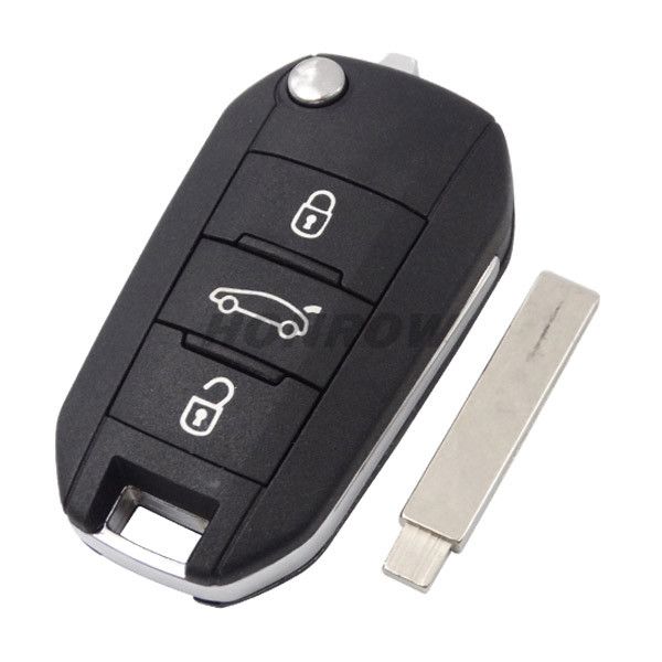 for Peugeot 3 button remote keys chip PCF 7941(TITAG2) with HU83 blade ...