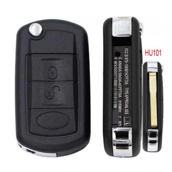 For Landrover 3 button flip remote key blank with HU101 blade with logo ...