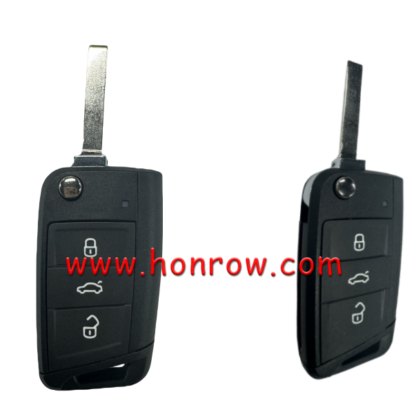 For VW MQB 3 button remote key shell with HU162T Blade