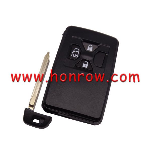 Toyota 3 button remote key blank , the blade with two side groove (black)