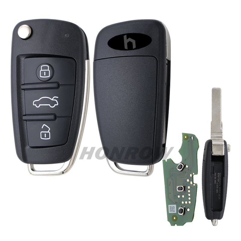 VVDI For Audi A6,A6L,Q7 3 buttton remote key with 8E chip 433/315MHZ ...