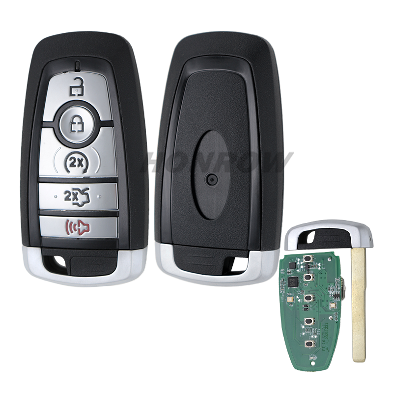 For 2017 Ford 4+1 button smart card with 902Mhz ID49 HITAG Pro Chip FCC ...