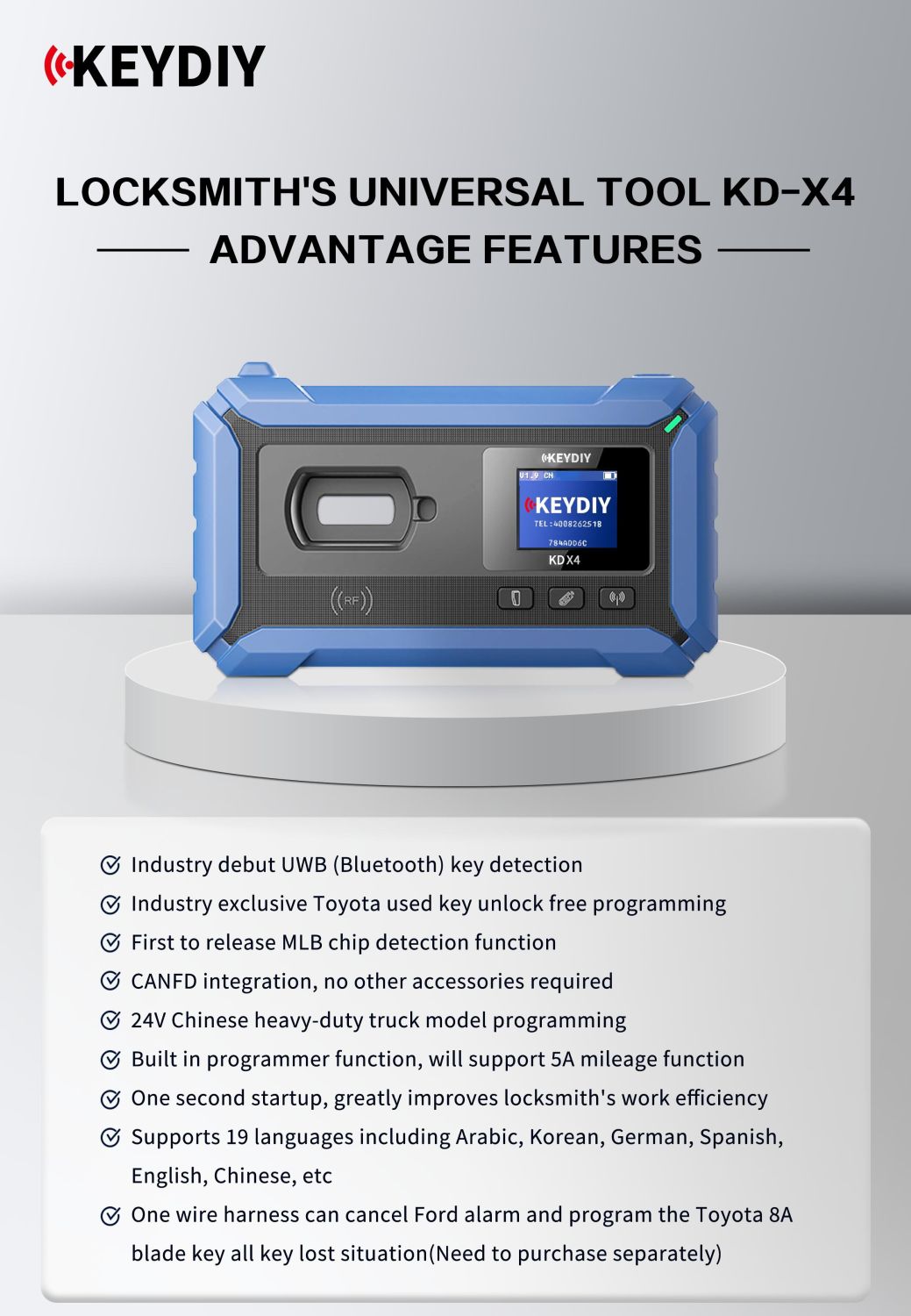 KEYDIY KD-X4 key programmer KD-X4 supports detection,generating,copy ...