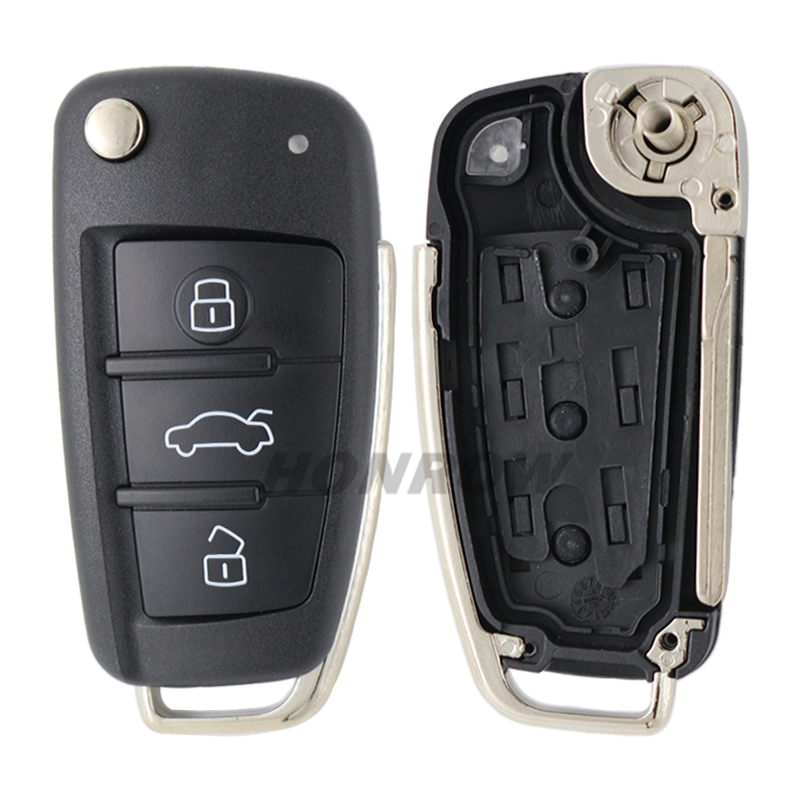 For Audi 3 button remote key with 868MHz 8E Electronic Chip 4F0837220R ...